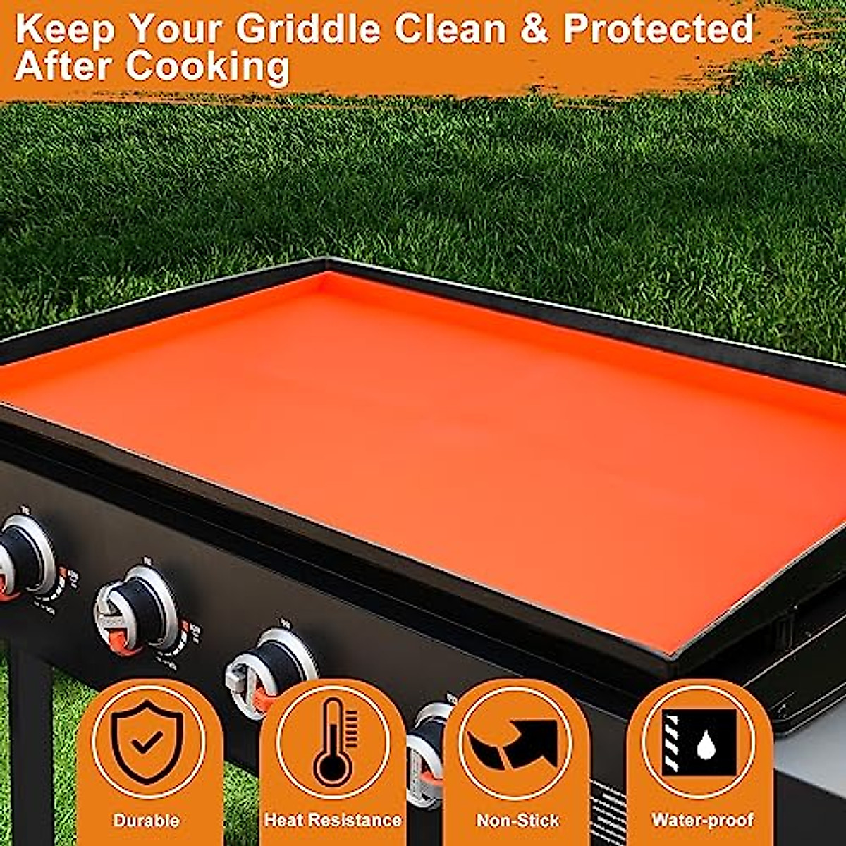 HEYYUMI Griddle Mat for 36" Blackstone Grill,36 Inch Heavy Duty Food Grade Silicone Grill Cover Mat Top Cover,Protect Your Grill from Rodents, Insects, Debris and Rust,Reusable BBQ Grill Mat