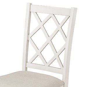 Wood Dining Chair Set of 4, Farmhouse Dining Chairs with Padded Seat and Solid Wood Legs, Mid-Century Dining Chairs for Kitchen, Bedroom, Dining Room (Beige)
