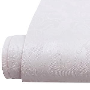 SimpleLife4U Peel & Stick Shelf Liner Waterproof Drawer Paper 17.7 Inch by 9.8 Feet, White Damask