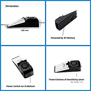 AVAHISTA Ultimate Home Security Bundle 3-in-1 Portable Door Lock Door Stop Alarm 2 Sets of Door/Window Sensor Alarms Heavy Duty Protection for Travel. Home/Apartment Security Package