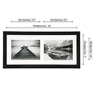 UMICAL 5x7 Picture Frame 2-Opening Collage Picture Frames Gallery Style Black Wood Landscape Photo Frames with HD Plexiglass for Tabletop Stand and Wall Mounting