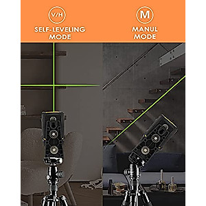 RONGPRO Self Leveling Laser Level, 50ft/15m Cross Line Laser level Laser Line leveler Beam Tool for Construction Picture Hanging Wall Writing Painting, Magnetic Mount Base and Carrying Pouch