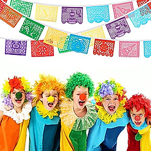 Mexican Party Banners - 4 Pack Papel Picado Banner Cino de Mayo Fiesta Party Decorations, Dia De Los Muertos Day of The Dead Decor Flag