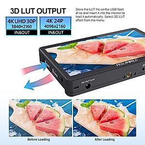 FEELWORLD F5 Pro V4 6- Inch DSLR Camera Field Monitor Bundle + Battery+Carry Case+ Micro HDMI Cords - Touch Screen Video Monitor with 3D LUT 1080P 4K HDMI with External F970 Power Plate