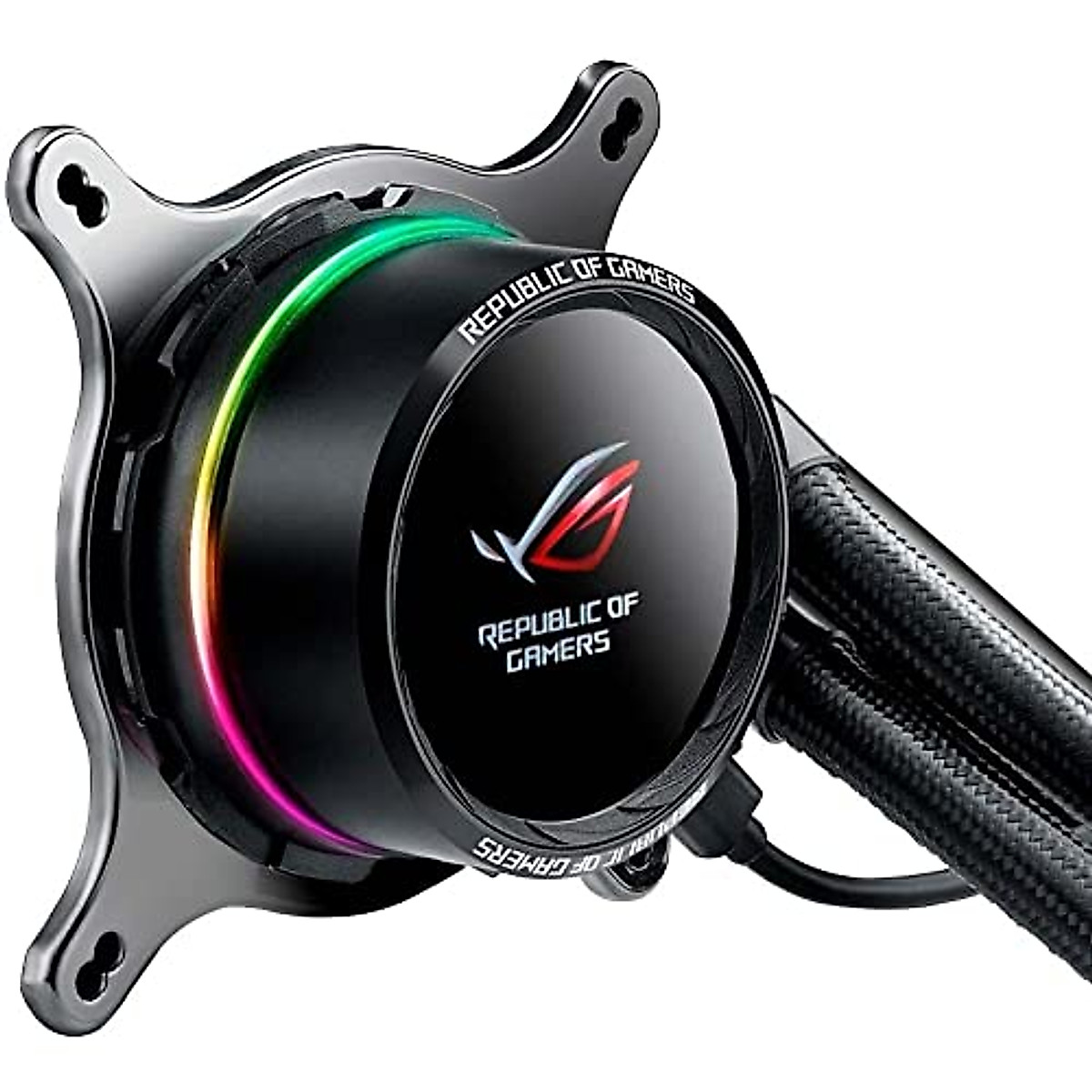 Asus ROG RYUO 120 RGB AIO Liquid CPU Cooler 120mm Radiator (120mm 4-Pin PWM Fan) with Livedash OLED Panel and Fanxpert CONTROLS