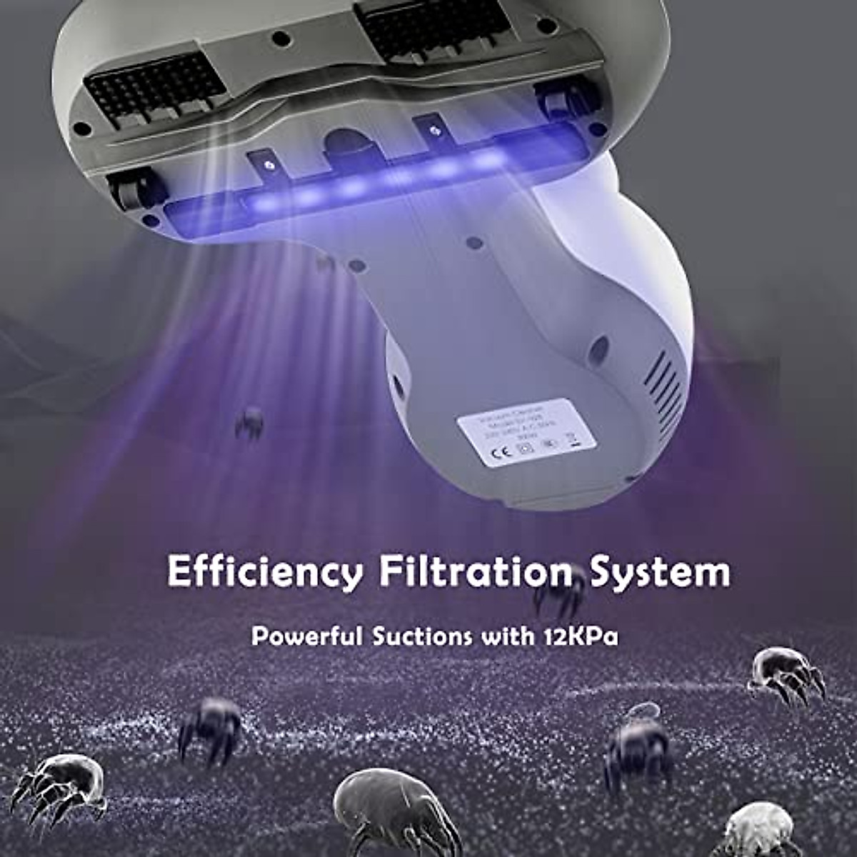 Hersven Mattress Vacuum Cleaner, UV Bed Vacuum Cleaner 12KPa Handheld Vacuum Upgraded Effectively Clean Up Bed, Pillows, Cloth Sofas, Carpets and Ther Fabric Surfaces