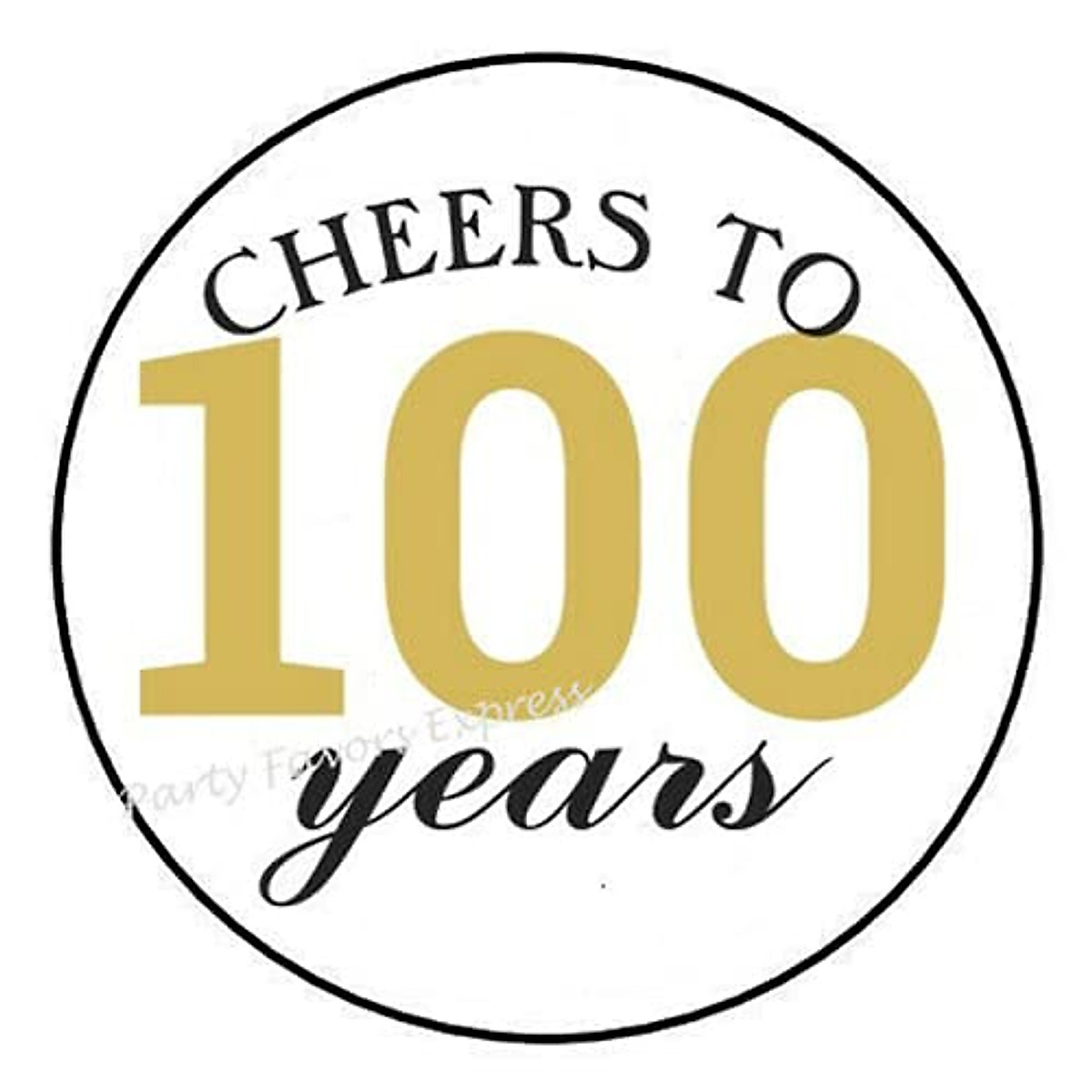 1.5" Inch Cheers to 100 Years Stickers - Cheers Stickers - 100th Birthday Stickers Envelope Seals Labels - D #AA61RK (30 Pcs)