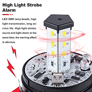 Saladulce Industrial Sound and Light Alarm Emergency Warning Light Outdoor Alarm Horn Siren Safety Voice Strobe Flash 120dB Waterproof (AC 110V-220V)