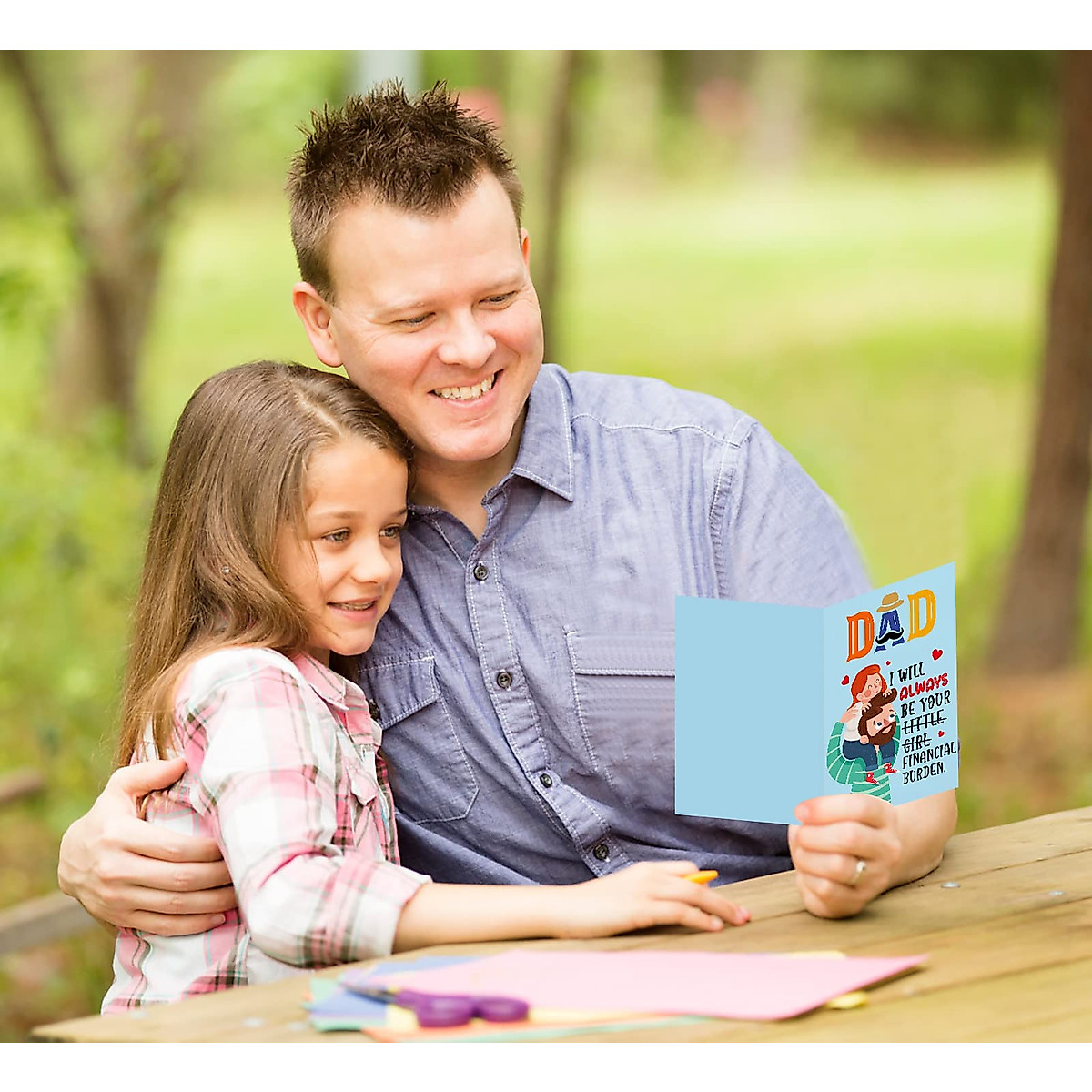 D24TIME Funny Fathers Day Card for Dad from Daughter-I Will Alwanys Be Your Financial Burden Happy Fathers Day Gift Card Humorous Fathers Day Greeting Cards with Envelope Dad Birthday Card from