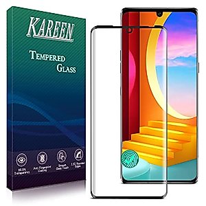 KAREEN [1 Pack for LG Velvet, LG Velvet 5G UW Tempered Glass Screen Protector, Supports Fingerprint Reader, Anti Scratch, 3D Full Coverage, Case Friendly, Bubble Free