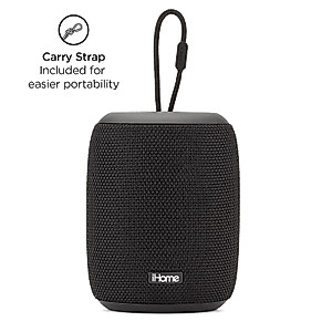 iHome Waterproof Bluetooth Speaker with Long Lasting Rechargeable Battery, Portable Speaker for Indoor and Outdoor Use