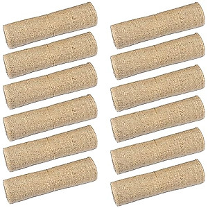 Tosnail 12 Pack 12" x 71" Burlap Table Runners, Rustic Jute Fabric Roll, Vintage Wedding Decorations, Brown Party Runner, Dinner Table Mats Placemats for Home Decor, Outdoor Wedding, Party, Events
