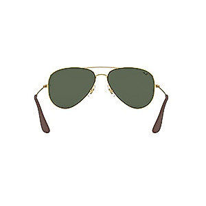 Ray-Ban RB3558 Aviator Sunglasses, Gold/Dark Green, 58 mm