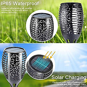 EOYIZW Solar Lights Outdoor Flickering Flame Solar Lantern Outdoor Hanging Decorative Lanterns with Solar Powered Waterproof Decorations for Patio Garden Deck Yard