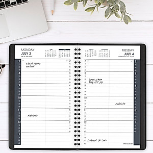 AT-A-GLANCE 2023-2024 Academic Planner, Daily, Quarter-Hourly Appointment Book, 5" x 8", Small, Pocket, Flexible Cover, Black (7080705)
