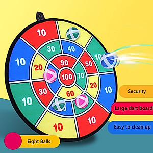 Dart Board for Kids Hooks,26inches (66cm) Dart Board with Hook 8 Sticky Balls Sport Outdoor Fun Party Play Game Toys Gift for Boys Girls Age 3 4 5 6 7 8 9 10(FB-003)