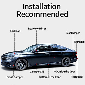 Spurtar Gloss Black Vinyl Wrap 4 Inch x 20ft Air-Release Adhesive Car Vinyl Tape Chrome Delete Wrap Roll DIY Car Exterior Decoration Door Edge Guard Vehicle Detailing Paper 10CM x 6M