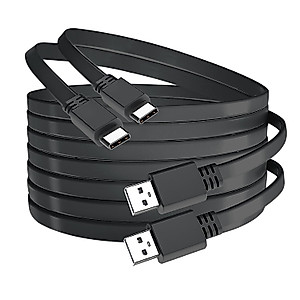 Basesailor USB A to USB-C Charger Cable 30FT 2 Pack,Long Flat Type-A 2.0 to USBC Charging Power Cord Compatible for iPhone 15 Pro Plus Max,Blink Outdoor 4,Xbox Series X/S,Switch Pro Controller 9 10
