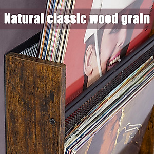 Honkazita 2 Sets of Vinyl Record Wall Mount,4 Tiers Record Holder Wall Vinyl Shelves, 50-80 Records Wall Display and Storage, Album Storage Floating Bookshelf Wall Bookshelf