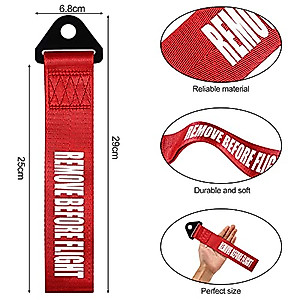 2 Pack Car Racing Tow Straps, MELIFE Tow Straps Universal Cars Set Belt Nylon Tow Straps Traction Rope Trailer Hooks for Rear or Front Bumper Decorative Trailer Belts - Remove b4 Flight