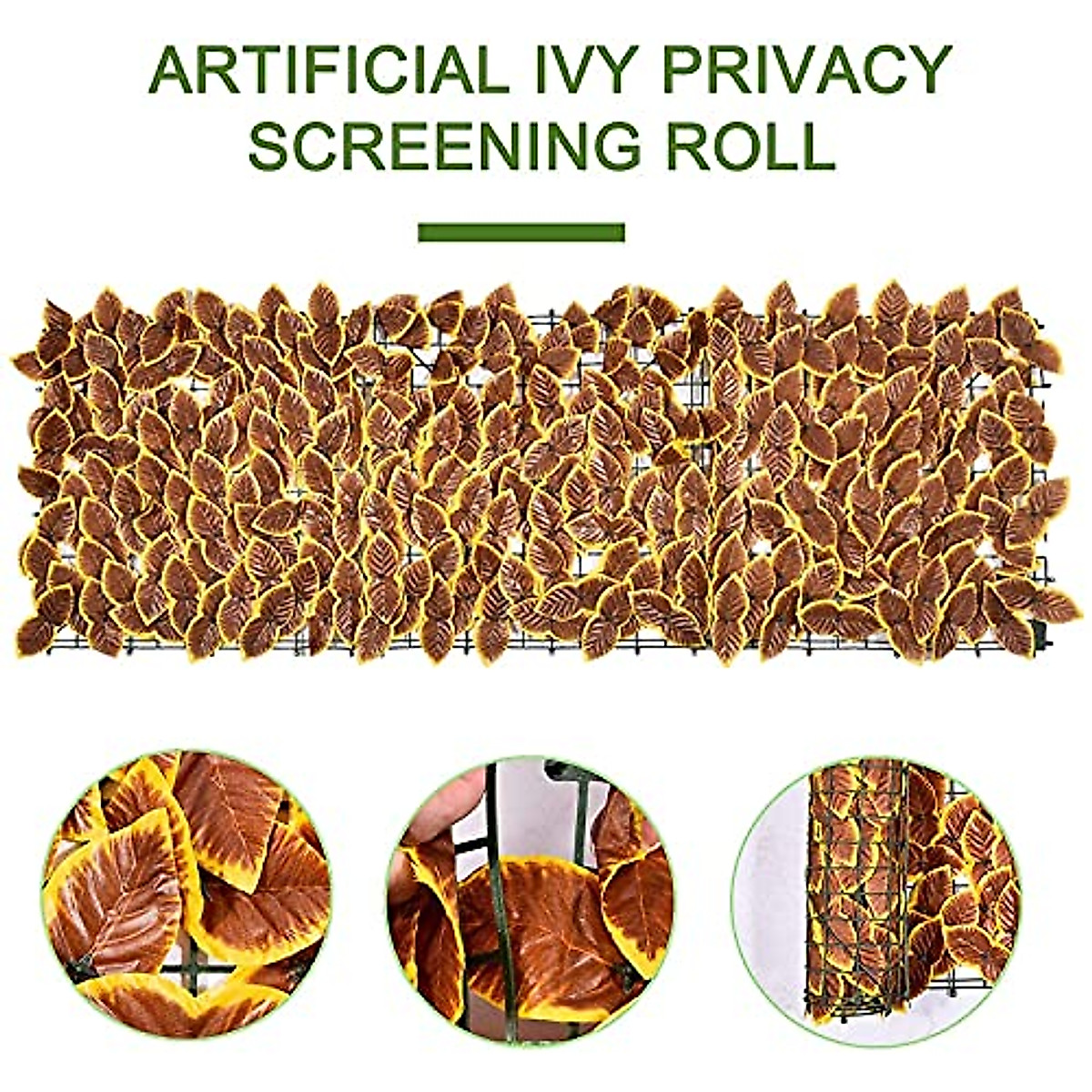 HACSYP Expandable Faux Privacy Fence Artificial Ivy Privacy Fence | Plastic Leaf Fence Panels Artificial Leaf Screen Hedge Privacy Fence Roll for Balcony Patio | Wall Landscaping Decor