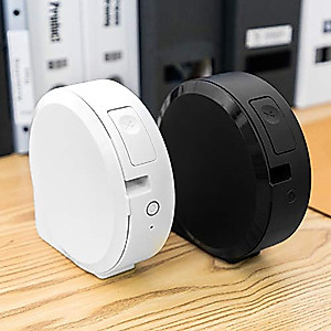 VIBY Portable Label Maker Printer Thermal Transfer Printer Manual Cutting 180dpi BT Connection with APP Multiple Languages (Color : OneColor)