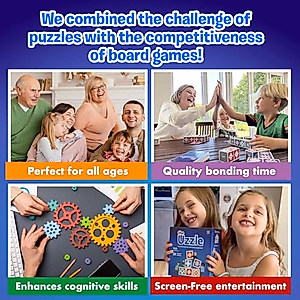 The Uzzle 3.0 Board Game, Family Board Games for Children & Adults, Block Puzzle Games for Ages 4+