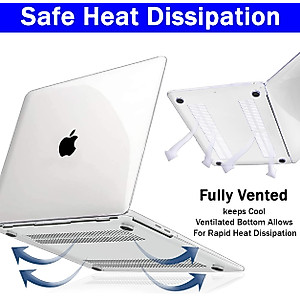Case Compatible with MacBook Air 13 inch Case, RKINC 2022, 2021-2018 Release A2337 M1 A2179 A1932 Retina Display Touch ID, Plastic Hard Shell & Keyboard Cover & Screen Protector (Transparent)