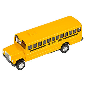 Rhode Island Novelty 5 Inch Die Cast School Bus with Pull-Back Action, 1 Per Order