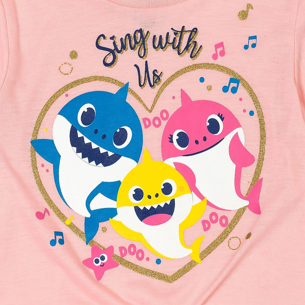 Pinkfong Baby Shark Daddy Mommy Baby Girls T-Shirt Legging Blue/Pink 18-24 Months