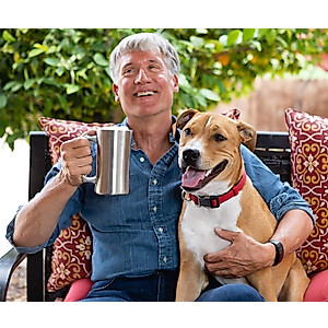 Real Deal Steel Stainless Steel Insulated Beer Mug Vacuum Beer Stein with Welded Handle - 20oz Total Capacity - Large Metal Tankard for IPA, Coffee - Double Walled Mug