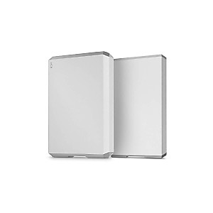 LaCie Mobile Drive, 4 TB , External Hard Drive HDD – Moon Silver, USB-C USB 3.0, With Rescue Services (STHG4000400)