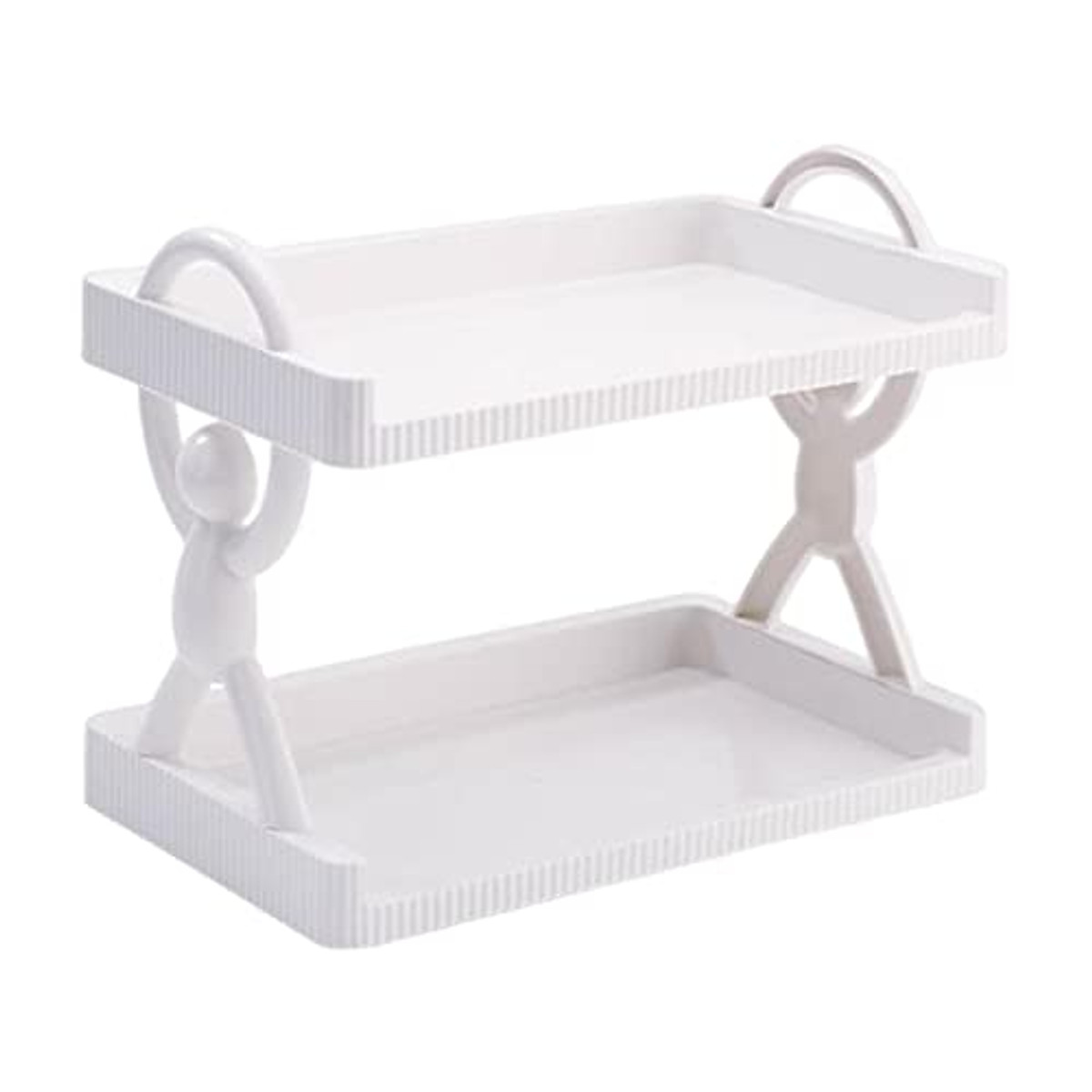 Gralara 2 Tiers Floating Wall Shelves Living Room Bedroom Kitchen Organization Shelf Rack , White