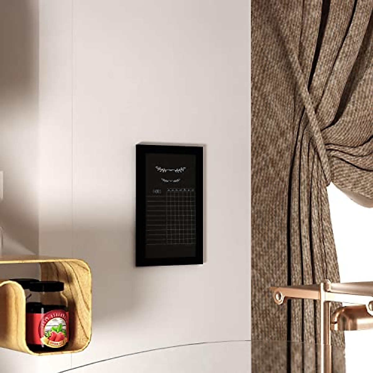 Flash Furniture Canterbury Wall Mount Magnetic Chalkboard Sign - Black Finish - 11" x 17" - Vertical or Horizontal Hanging Message Board