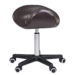 Master Massage Ergonomic Saddle Chair-Saddle Stool- Hydraulic Swivel Rolling Chair-Salon Clinical Tattoo Dentist Clinic Stool, Spas, Salons Stools, Workshop Office-Coffee