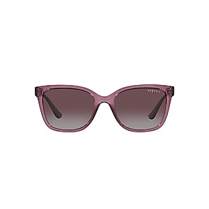 Vogue Eyewear Woman Sunglasses Transparent Purple Frame, Polar Grey Gradient Dark Violet Lenses, 54MM