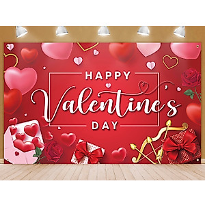 Valentine's Day Party Backdrop - Beautiful Romantic Blossom Love Heart Theme Studio Background Banner Decorations Photography Supplies - Happy Valentine's Day Photo Booth Backdrops - 70.8 x 43.3 Inch