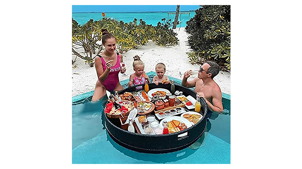 Stylish Rattan Floating Tray for Pool & Spa - Perfect for Parties