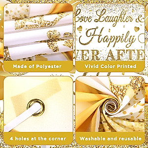 White Gold Bridal Shower Decorations Love Laughter and Happily Ever After Banner Backdrop Wedding Shower Banner Happily Ever After Decorations White Gold Wedding Bridal Engagement Party Decorations