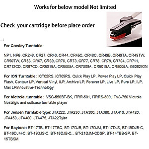 4 Pack Ruby Record Player Needle Turntable Stylus Replacement for ION Jenson Crosley Victrola Sylvania Turntable Phonograph LP Vinyl Player More brand