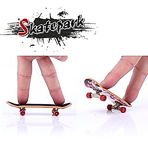 CS COSDDI Mini Skateboards for Fingers - Finger Skate Boards Sport Training Props with Ball Bearings - 4pcs Finger Toys Gifts for Kids(Random Color Pattern)