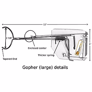 LASSO TRAP Gopher Trap (Pack of 2) Galvanized & Oil-Hardened Steel; Super Cost-Effective, Reusable, & Durable Animal Trap Best in The Lawn, Yard, Garden, Farm, & All Outdoor Settings w/Manual
