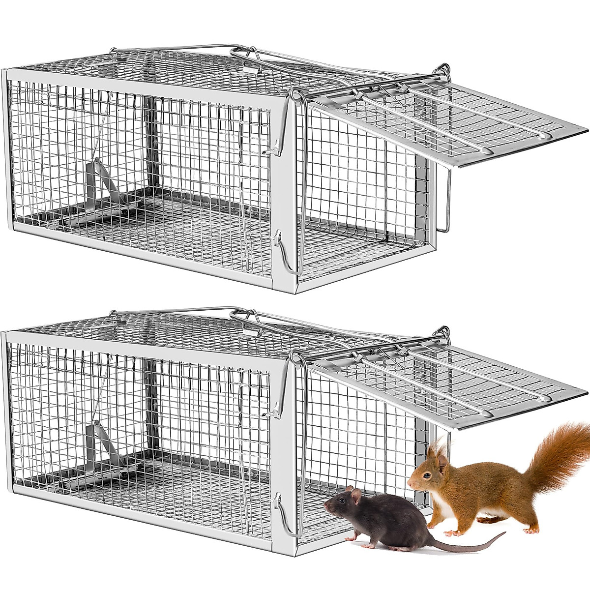 2 Pack Humane Rat Traps - Have a Heart Mouse Trap for Squirrel Mouse Rat Mice, Live Rat Traps Catch and Release for Indoors and Outdoors