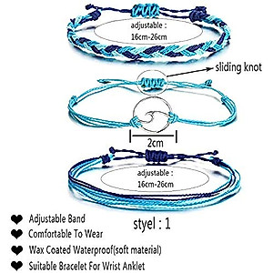 Long tiantian Cute String Bracelets for Women Trendy Summer Stuff Boho Friendship Bracelets Waterproof 4ocean Bracelets Outfits Adjustable Wave Surfer Beach Bracelets Stocking Stuffers