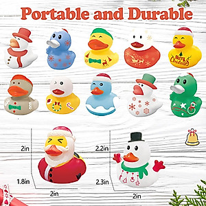 24Pcs Christmas Rubber Ducks,Mini Christmas Ducks Bath Toys Assorted Duckies (2") for Kids,Christmas Party Favors,Christmas Stocking Stuffers,Xmas Gifts