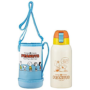 Skater KSTCH6-A Snoopy Two-Tone Water Bottle, 20.3 fl oz (600 ml), Cover Included