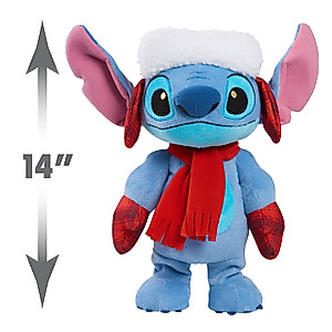 Disney Stitch 14.5-inch Large Holiday Dancing Feature Plush Stuffed Animal with Music, Kids Toys for Ages 3 Up by Just Play