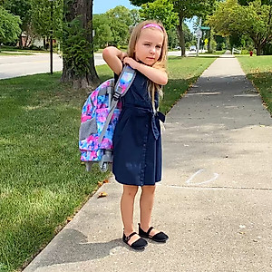 seastig Rolling Backpack for Kids Wheeled Backpack 18in Double Handle Backpack with Wheels