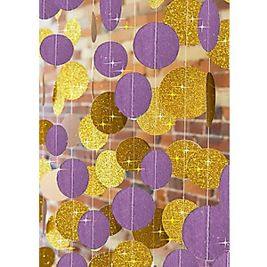 Graduation Party Decorations Purple Gold 2024/Purple Gold Graduation Decorations/Purple Gold Birthday Party Decorations Purple Paper Garlands for Eid Mubarak Decorations/Bridal Shower