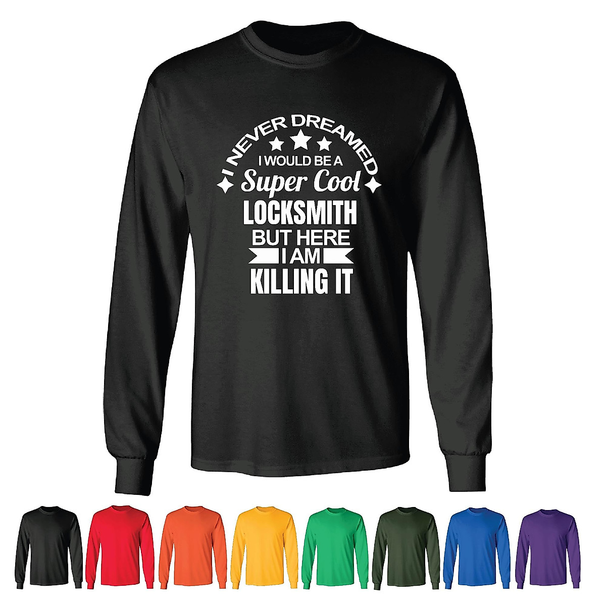 Unique Gift Idea for Locksmiths Showcasing Their Skills Black and Muticolor Unisex Long Sleeve T Shirt